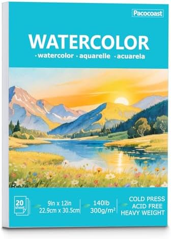 Amazon.com: Pacocoast Watercolor Paper, 9"X12" Cold Press Water Color ...