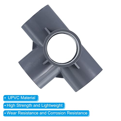 PATIKIL 1 9/16″ 5 Way Elbow Pipe Fittings UPVC, 3 Pack Joint Coupling ...