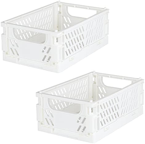 Amazon.com: Mini Collapsible Storage Crates/Stackable Storage Container ...