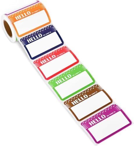 Amazon.com : 300pcs 6 Colors Plain Name tag Labels with Perforated Line ...