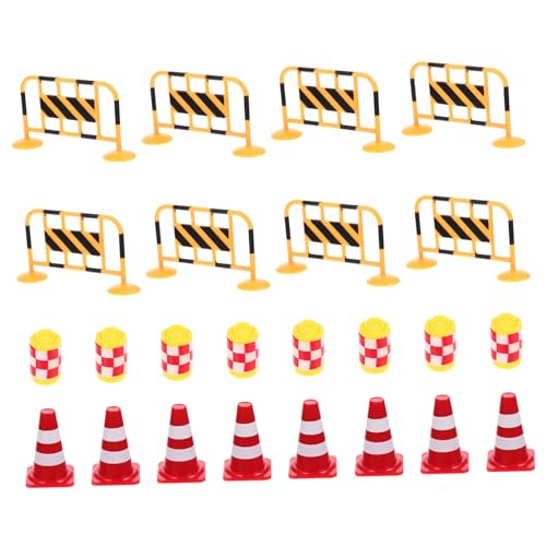 ifundom 24 Pcs Barricade Props Small Traffic Cones Mini Traffic Barrier ...