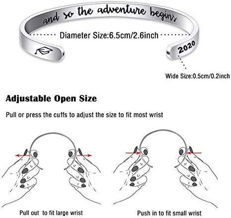 Amazon.com: Graduation Gift for Women Cuff Bangle Bracelet Stainless ...