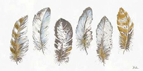 Modern Gold Feathers Panel Poster Print by Patricia Pinto (10 x 20 ...