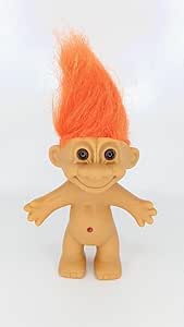 Amazon.com: Troll Doll Orange Hair Vintage Retro 5 inch Gift Gem Belly ...