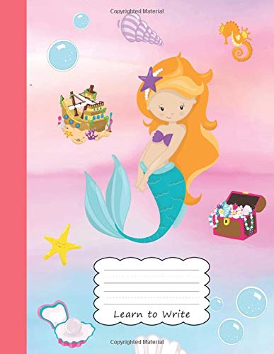 Learn to Write: Mermaid Keyla Blank Primary Handwriting Practice Paper ...