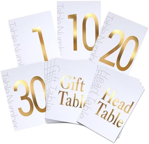 Amazon.com: ElegaAura 32 Pcs Wedding Table Numbers, Gold Table Numbers ...