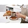 Amazon.com | Elegant 4-Piece Brown Ceramic Coffee Cups and Saucers Set ...