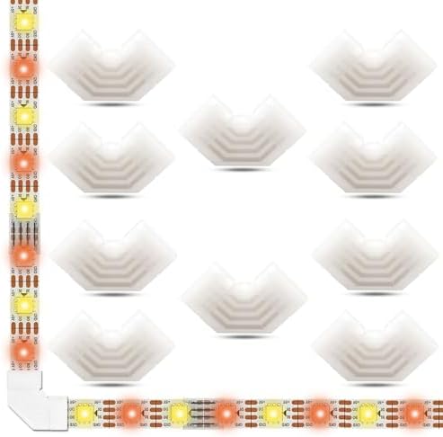 12 Pieces 6 Pins LED Strip Connectors Set L Shape LED Strip Light ...