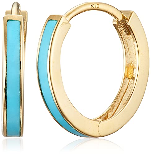 ターコイズ フープピアス K10イエローゴールドの評判・口コミ｜キテミヨ-kitemiyo-