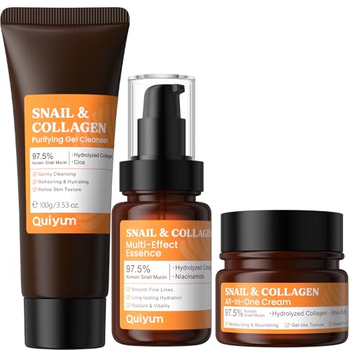 Skin Care Sets, Snail Mucin Skincare 3PCS, 97.5% Pure Snail Slime ...
