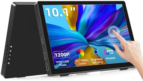 Portable Monitor Touchscreen,10.1 inch 1920X1200 IPS Touch Display HDMI ...