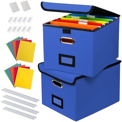 Amazon.com: File Storage Organizer, Collapsible Office File Boxes with ...