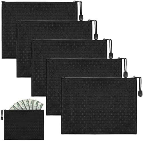 5 Pcs A5 Zipper File Bags, Waterproof Oxford Cloth A5 Zipper Pouch ...