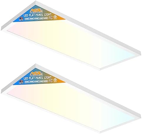 Allsmartlife 1x2 FT LED Flat Panel Light Surface Mount, 24W 2880LM 5CCT ...