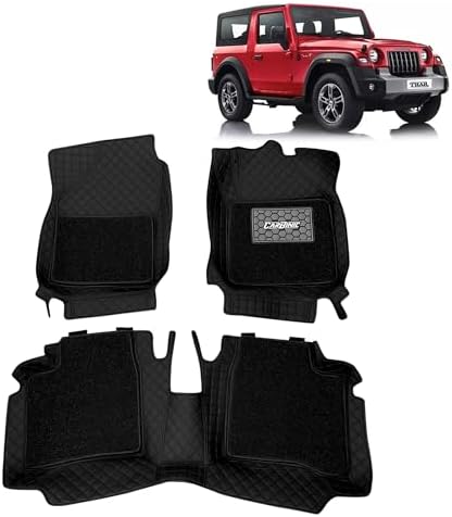CARBINIC 7D Car Mats | Compatible for Mahindra Thar 2021 | 7-Depth ...