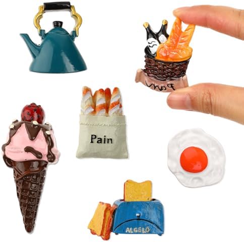 Giantree 6 Pcs Decorative Refrigerator Magnets, 3D Food Resin Fridge ...