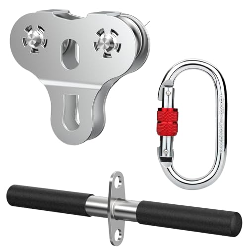 Fologtoo Zipline Pulley, 304 Stainless Steel Tandem Speed Double Pulley ...