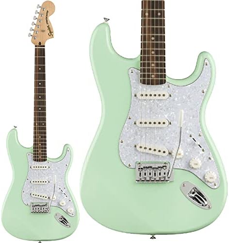 Amazon.com: Squier Affinity Series Stratocaster - Surf Green with White ...