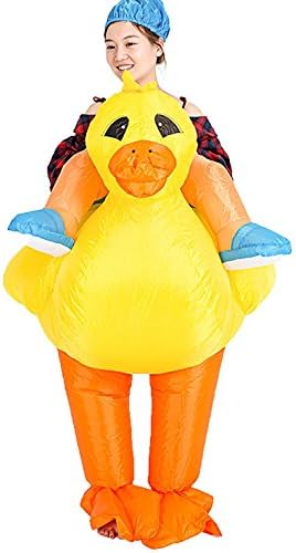 Amazon.com: Inflatable Rider Costume Fancy Dress Yellow Duck Duckie ...