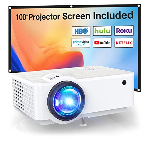 HAPPRUN Projector, Upgrade 7500L Projector with Screen, 1080P Full HD ...