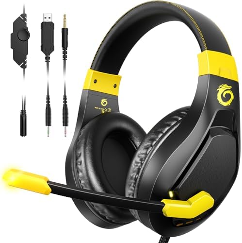 Amazon.com: VersionTECH. GE003 Gaming Headset, Headsets for PS4 PC Xbox ...