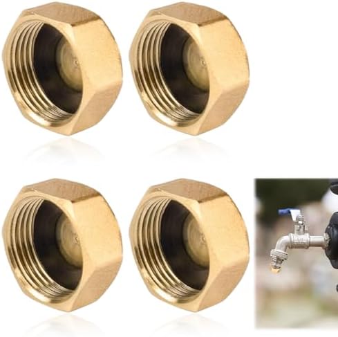 Brass Blanking Nut Cap,4 Pcs Brass End Cap with Washers, for Washing ...