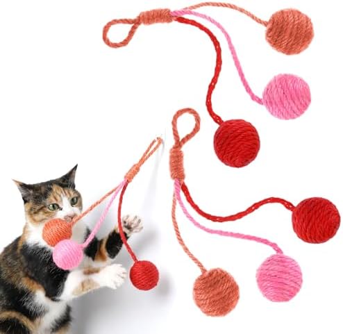 Amazon.com: salbsever 2 Pcs Hanging Cat Toys Interactive Cat Toy Sisal ...