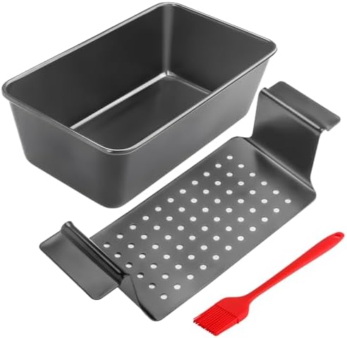 Cyimi Meatloaf Pan with Drain Tray, Nonstick Baking Loaf Pan with ...