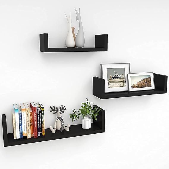 VALKYRIE ART Hanging Floating Wall Mount Display U Shape Wall Shelf ...