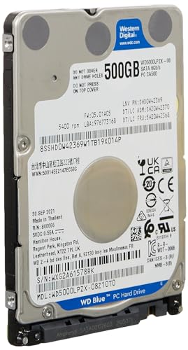 WD Blue WD5000LPZX 500 GB Hard Drive - 2.5" Internal - SATA (SATA/600 ...