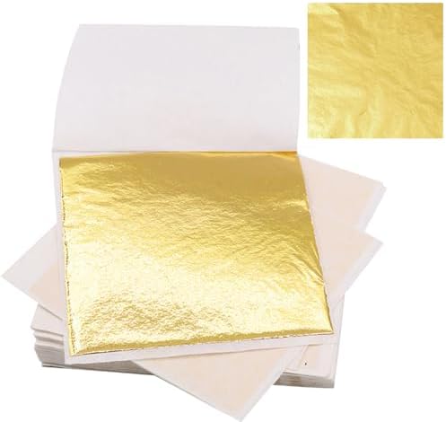 KraftiSky Gold Leaf Sheets - 100 Gold Foil Sheets - 14 x 14 cm ...