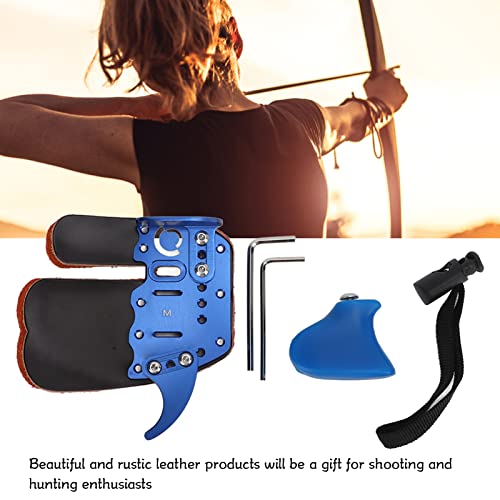 Archery Finger Tab, Aluminum Plate Archery Finger Tab, Rustic Leather ...