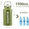 Amazon.com: SANTECO 64OZ Vacuum Insulated Half Gallon Water Bottle ...