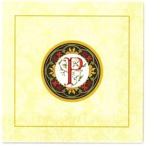 Amazon.com | Punch Studio Monogram Beverage Napkin "P": Cocktail ...