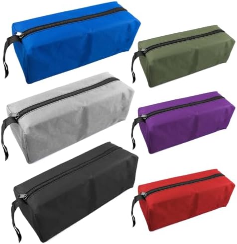 Small Tool Pouch, 6 Pack Multi-Purpose Electrician's Zipper Tool Bag ...