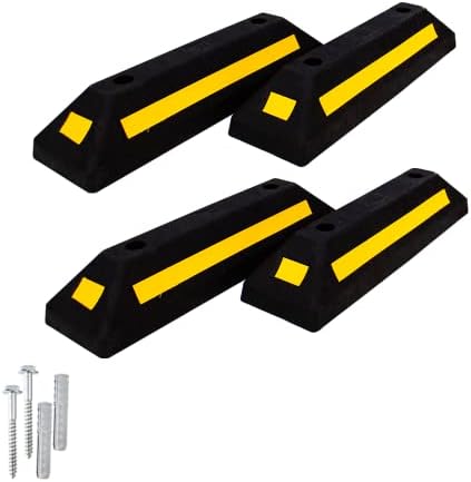 Wheel Stopper 57CM Black with Screw and Anchor | Rubber Parking Wheel ...