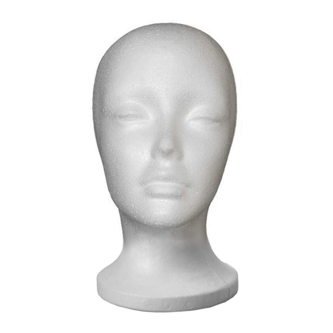 Domire Female Head Model Female Styrofoam Foam 3d Head Manikin ...