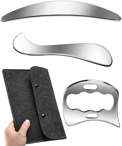 Amazon.com: LWTCUJOH 3 in 1 Stainless Steel Muscle Scraper Tools Set ...