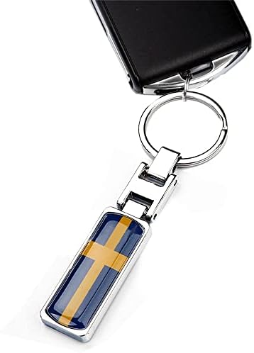 Amazon.com: Winluu Swedish Flag Keychain Sweden Flags Metal Key Ring ...
