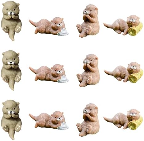 Amazon.com: LIGHUFEIC 24 Pcs Miniature Otters Figurines Small Otter ...