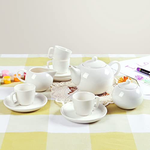 Snapklik.com : Fanquare Porcelain DIY Tea Set For Adult, Kids, Small ...