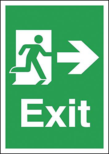 Schilder und Etiketten amzfe017 a4rp "A4 Exit Pfeil rechts" Safe ...