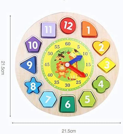 Afunti Clock Toy Teaching Clock Puzzle Shape Sorting Clock / Wooden ...