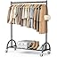 Amazon.com: MISSLO Heavy Duty Clothing Rack with Wheels Rolling Clothes ...