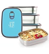 Amazon.com: Easy Togo 3 Tier Lunch Box 43Oz-Pink Stainless Steel Stackable Lunch Box with Lunch ...