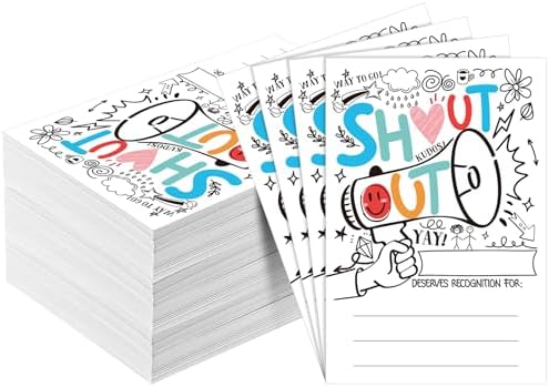Amazon.com : Motiskyy 100 Pieces 4 x 6 Inches Shout out Cards for ...