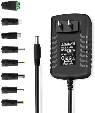 5V 3A Power Supply Adapter, 15 Watts Max., AC to DC 5V 3A Power Adapter ...