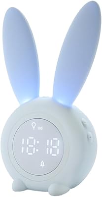 Amazon.com: NEBDKRY Kids Bunny Alarm Clock with Night Light 6 Ringtones ...