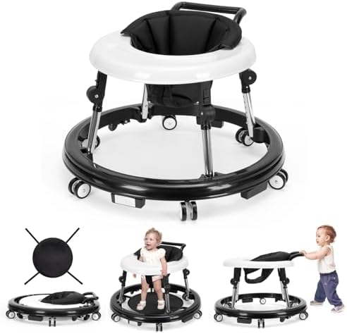 Amazon.com: Andador plegable con 9 alturas ajustables, andador de bebé ...