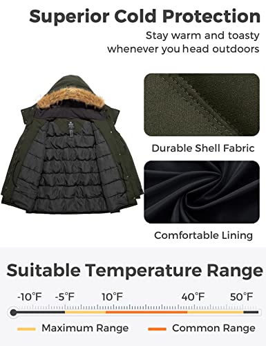 Snapklik.com : Wantdo Womens Plus Size Winter Warm Parka Zip Winter Coat Long Hooded Puffer ...